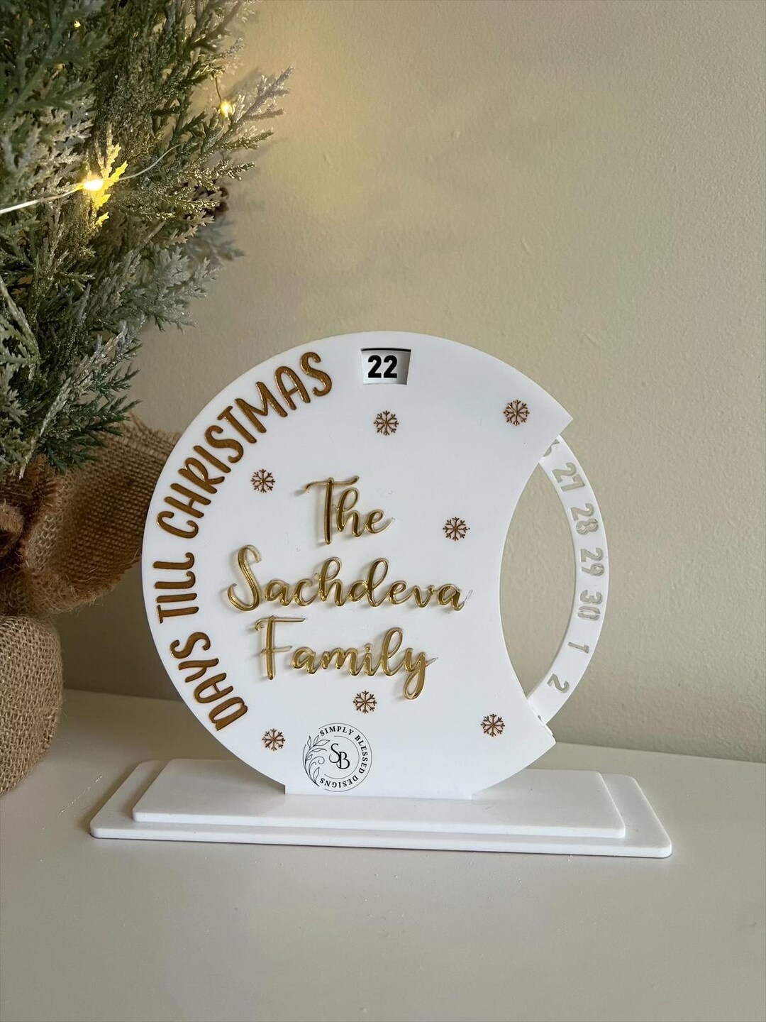 Christmas Countdown Wheel, Perpetual Calendar, Christmas Decor, Family ...