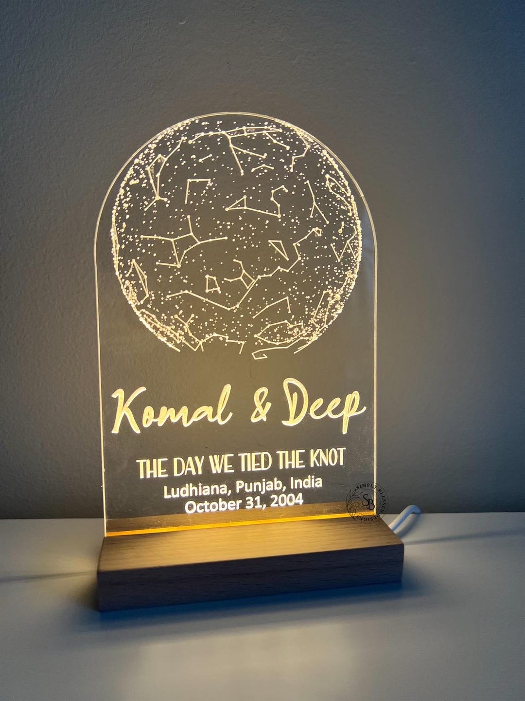 Star Map LED Lamp, Constellation Map, Personalized, Valentines Day ...