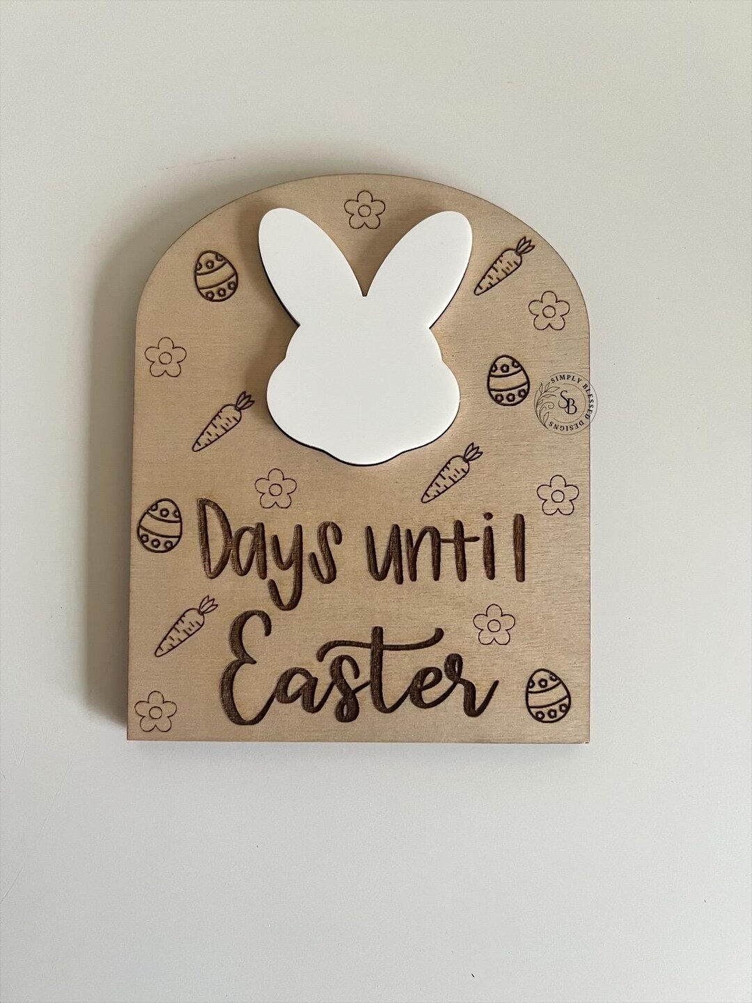 Days Until Easter Countdown Sign, Wooden Easter Decor, Whiteboard ...