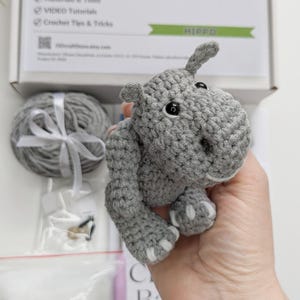 Learn to Crochet KIT, Amigurumi Hippo DIY Kit for Beginners - Etsy