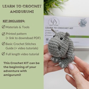 Learn to Crochet KIT, Amigurumi Hippo DIY Kit for Beginners - Etsy