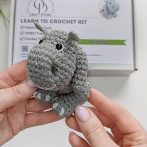Learn to Crochet KIT, Amigurumi Hippo DIY Kit for Beginners - Etsy