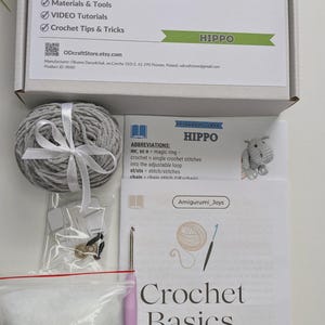 Learn to Crochet KIT, Amigurumi Hippo DIY Kit for Beginners - Etsy