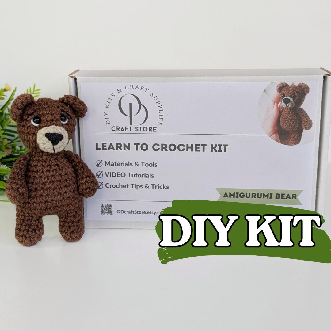 Beginner Crochet KIT, Learn to Crochet Amigurumi, DIY Teddy Bear - Etsy
