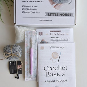 Beginner Crochet KIT, Learn to Crochet KIT Amigurumi Mouse - Etsy