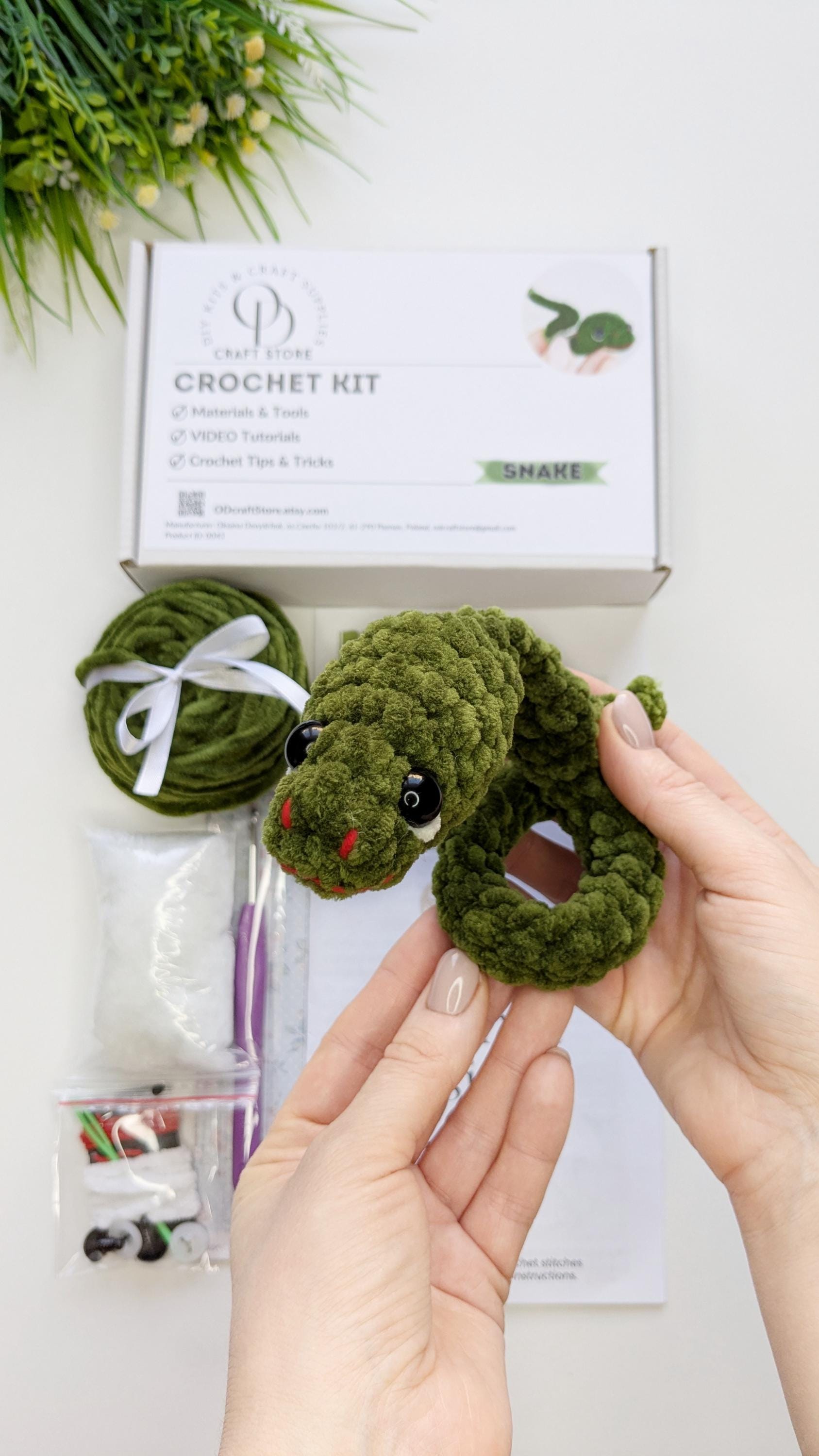 Crochet KIT Amigurumi Snake, Learn to Crochet Amigurumi, Snake Crochet ...
