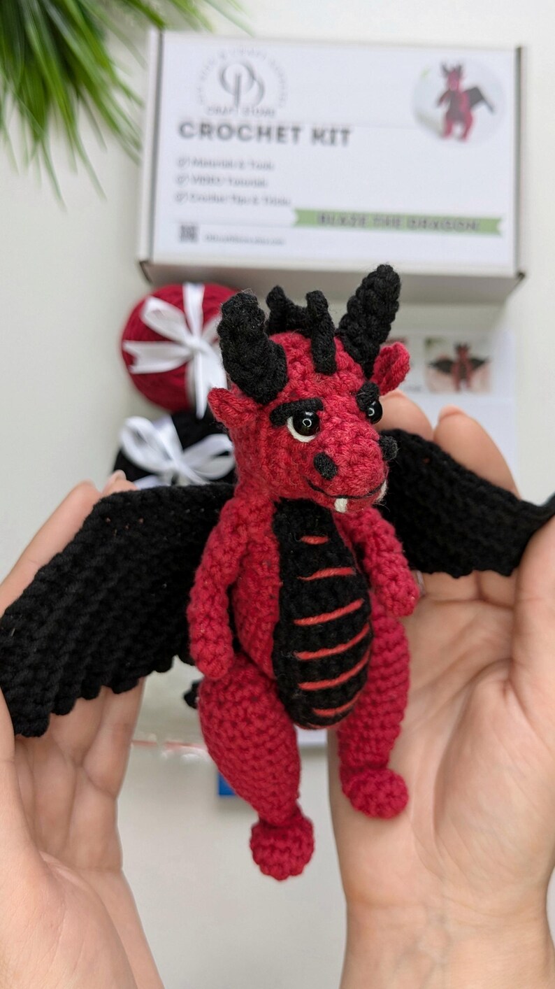 Crochet DIY Kit, Blaze the Dragon Amigurumi Kit - Etsy