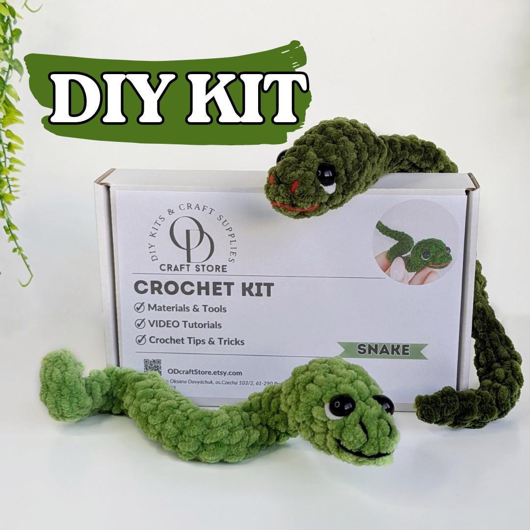 Crochet KIT Amigurumi Snake, Learn to Crochet Amigurumi, Snake Crochet ...