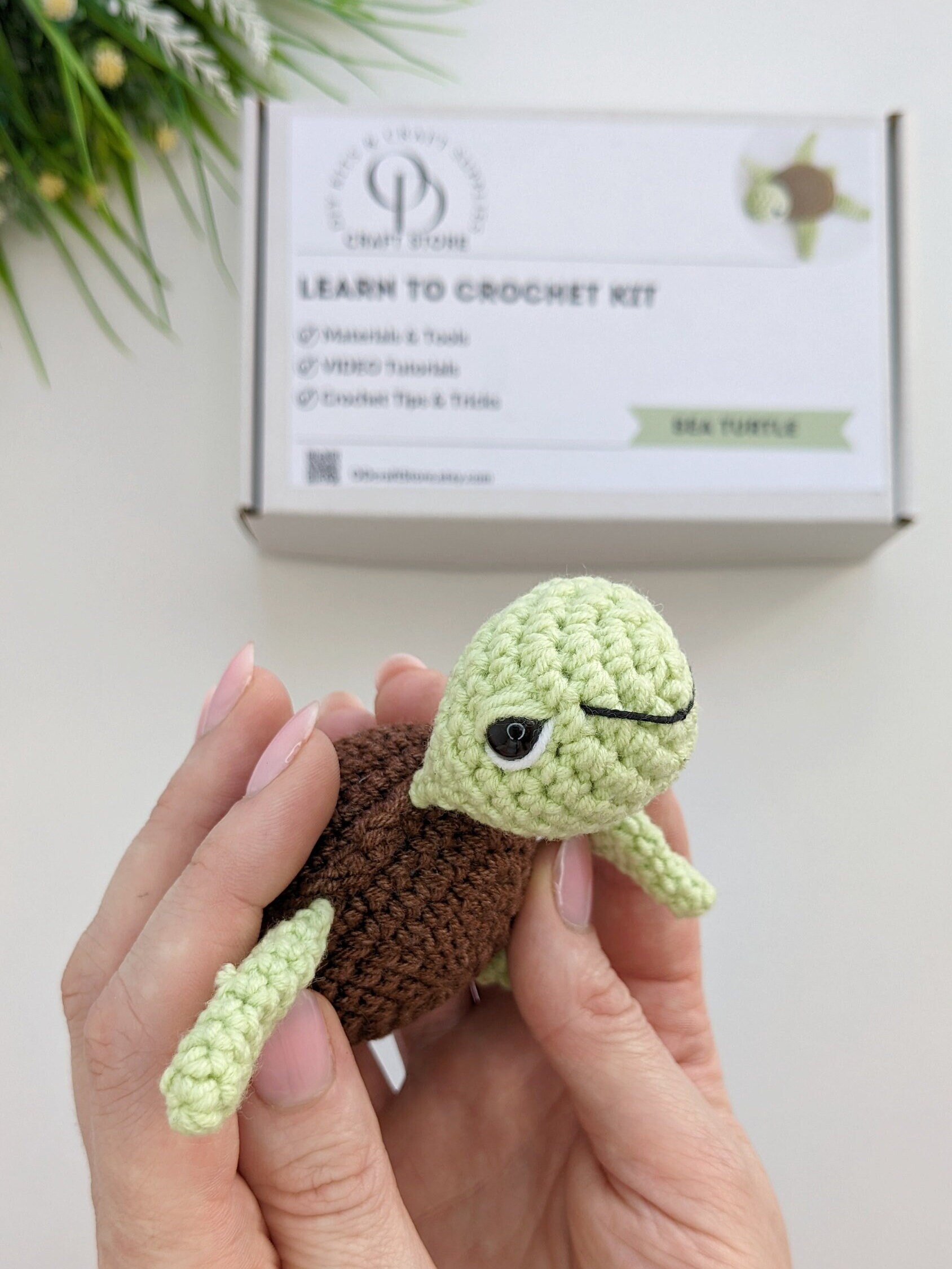 Learn to Crochet KIT, Crochet Turtle Beginner Crochet KIT, Crochet ...
