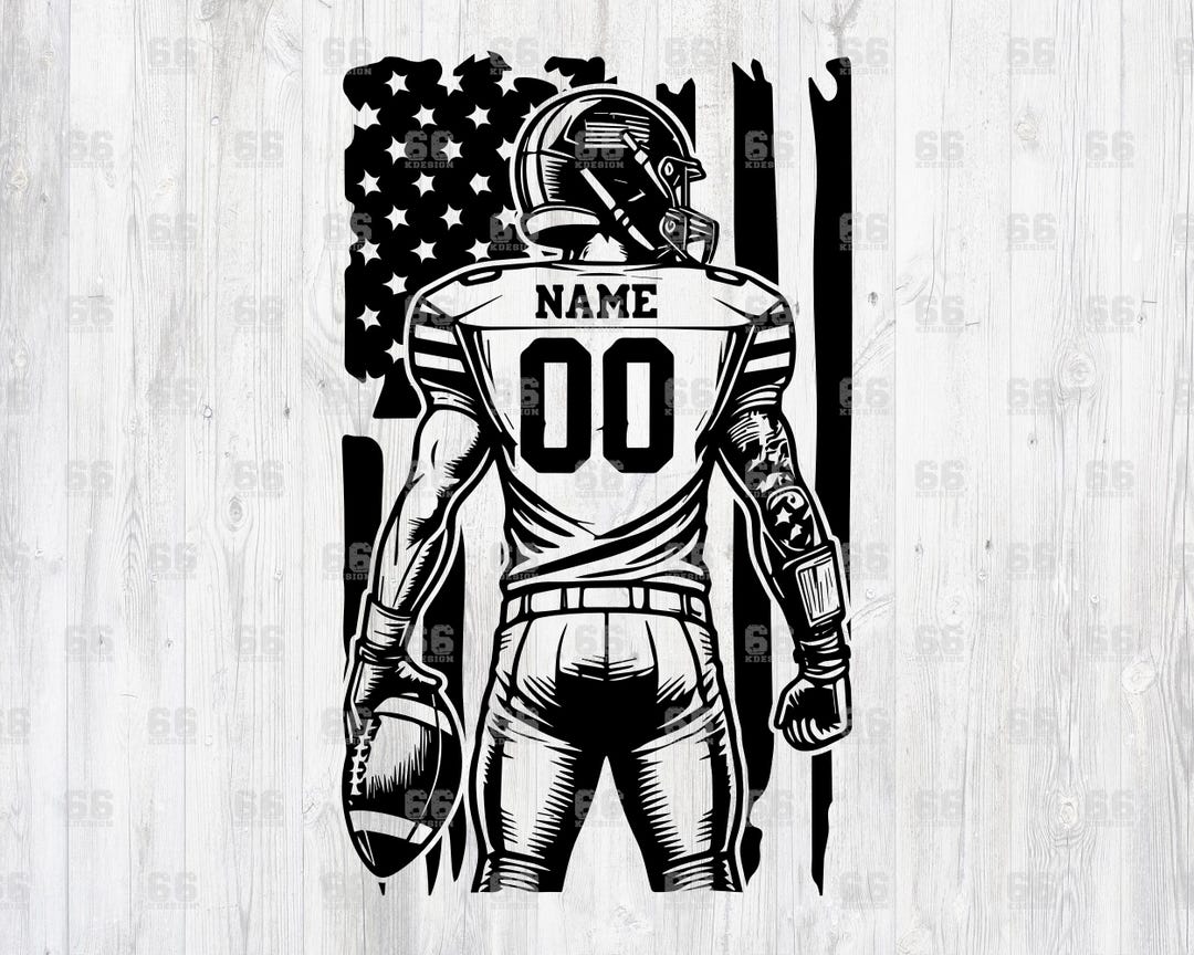 Personalized Football Flag SVG, Custom Name Football Player - Etsy