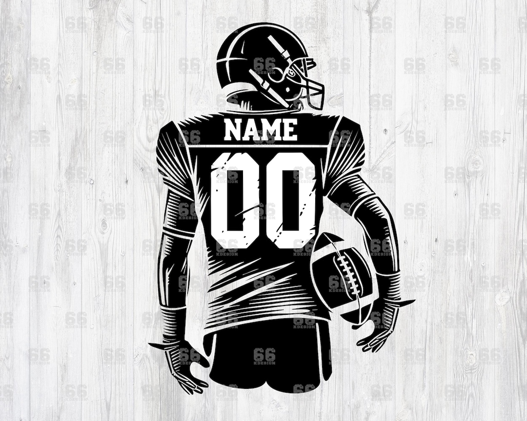 Custom Football Player SVG | Personalized Name and Number | American ...