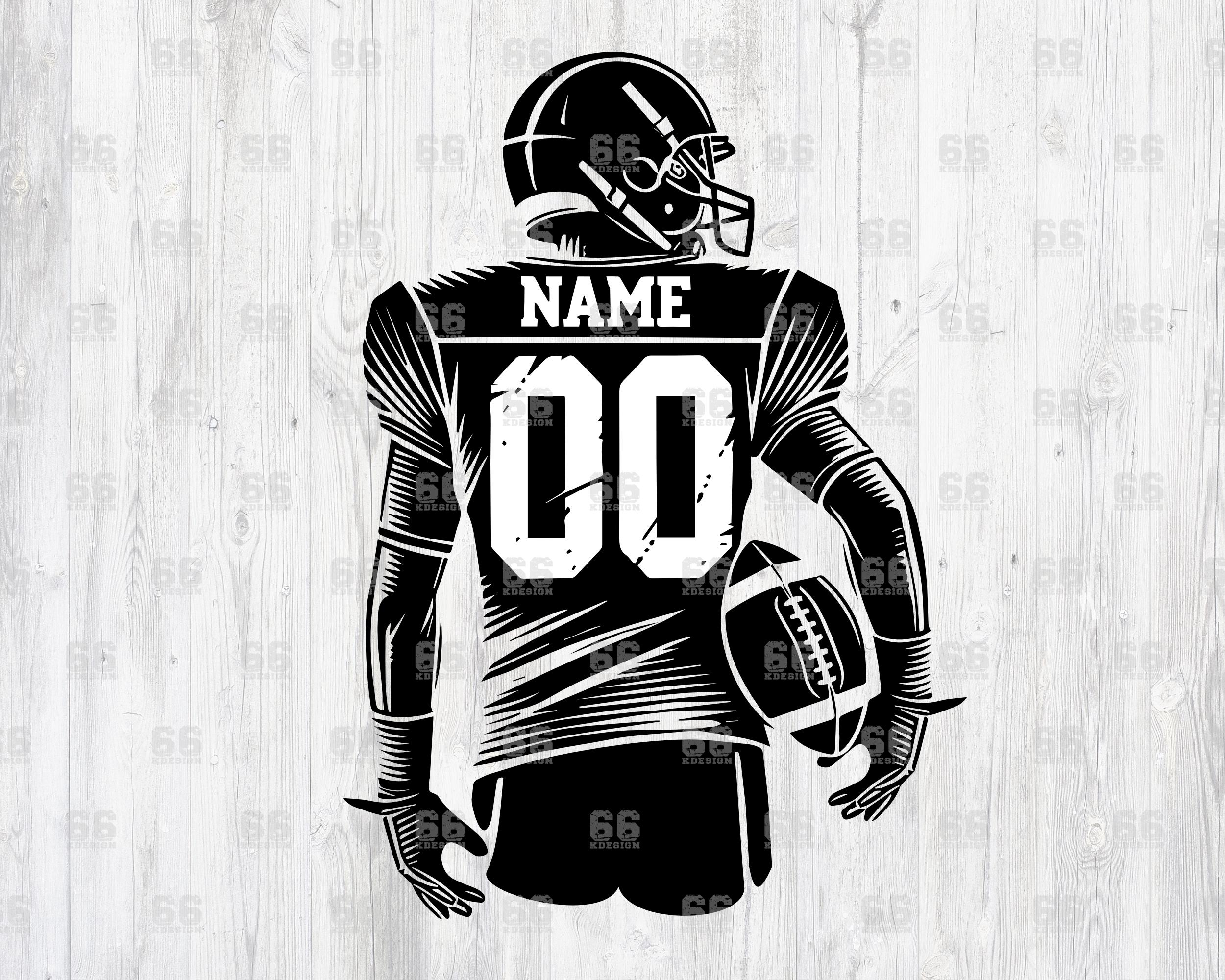 Custom Football Player SVG | Personalized Name and Number | American ...