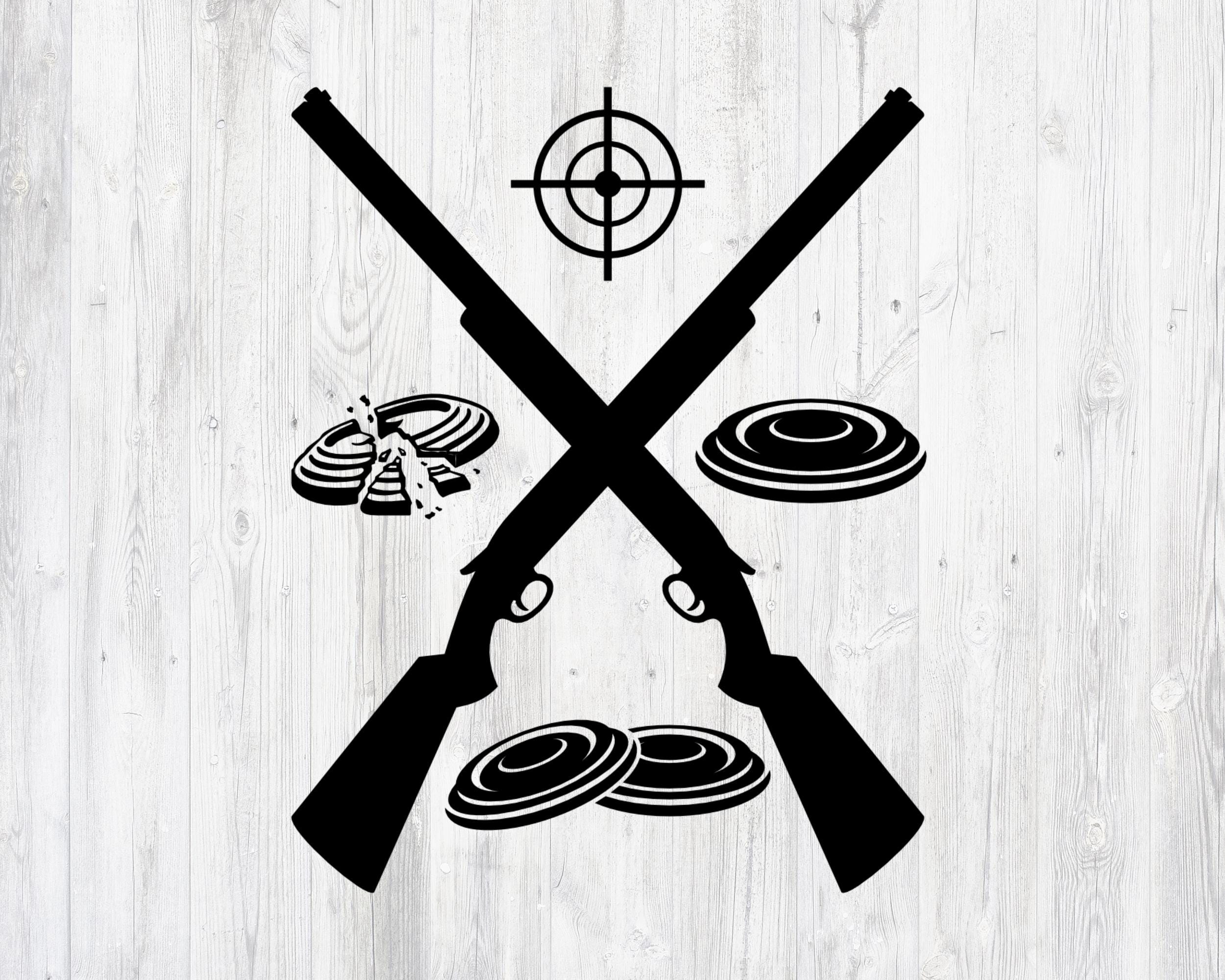 Crossed Shotguns Sporting Clay SVG File, Trapshooting SVG, Skeet ...