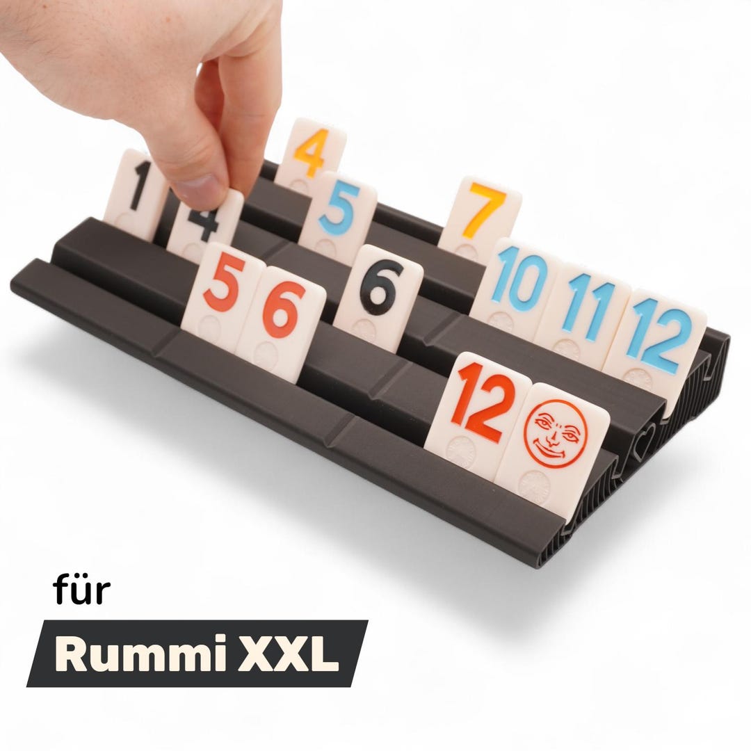 Rummikub XXL Board With 4 Rows Black – Extended Stand Organizer for 36 ...