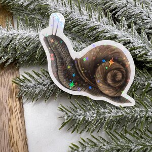 Holographic Snail Sticker - Sparkly Whimsical Snail Sticker - Cute ...