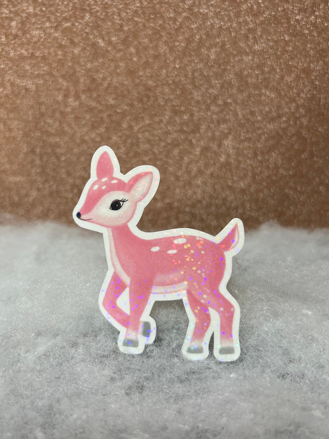 Pink Deer Holographic Sticker Deer Sticker Sticker Sticker - Etsy