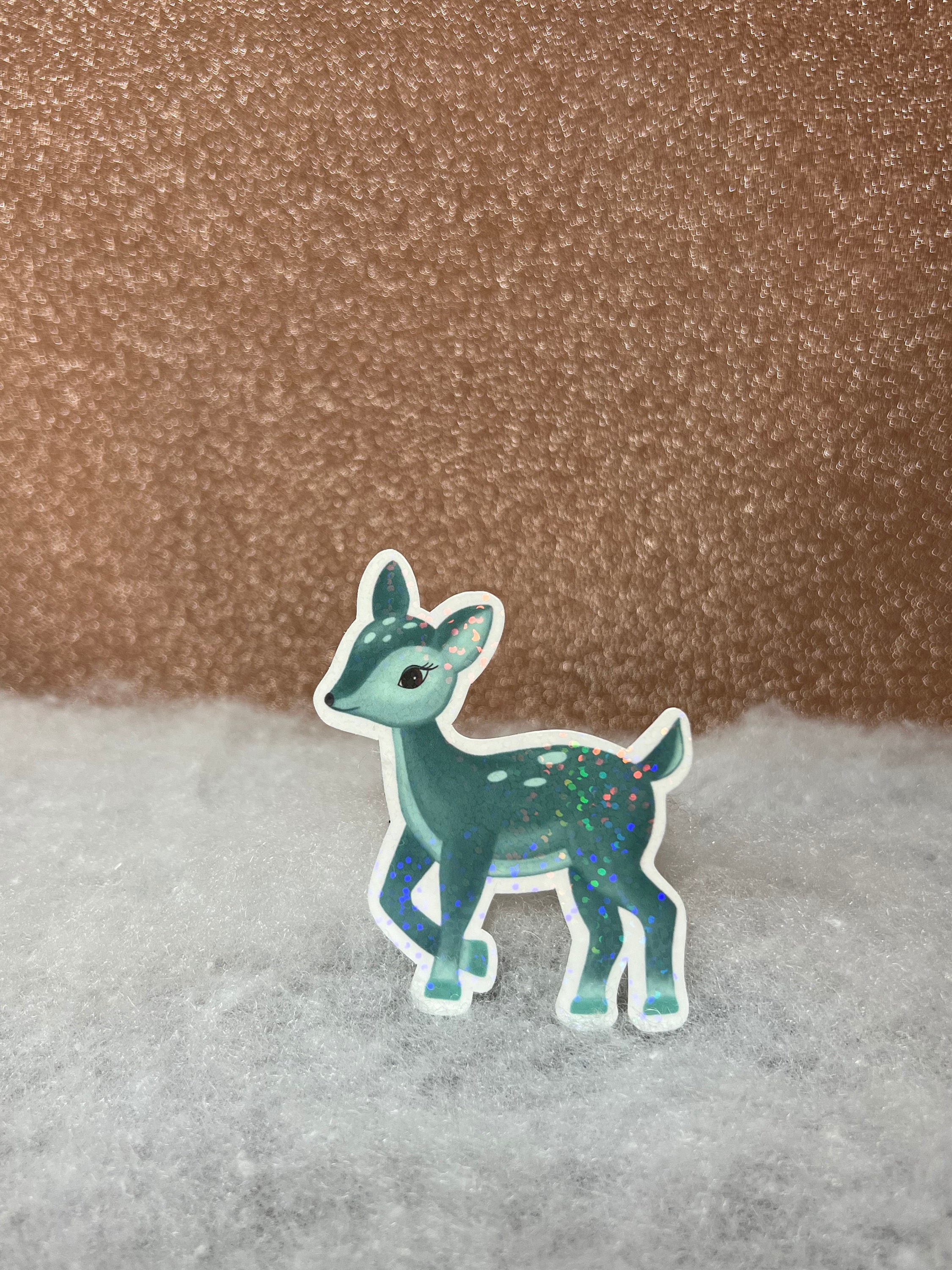 Teal Deer Holographic Sticker, Deer Sticker, Sticker, Cute Deer, Teal ...