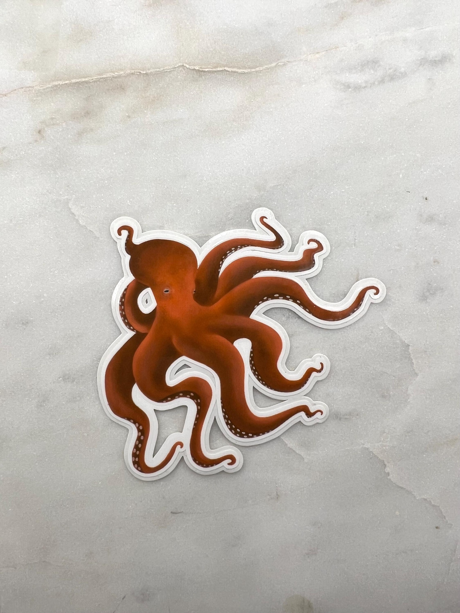 Giant Pacific Octopus Sticker, Ocean Themed Octopus Sticker, Marine ...