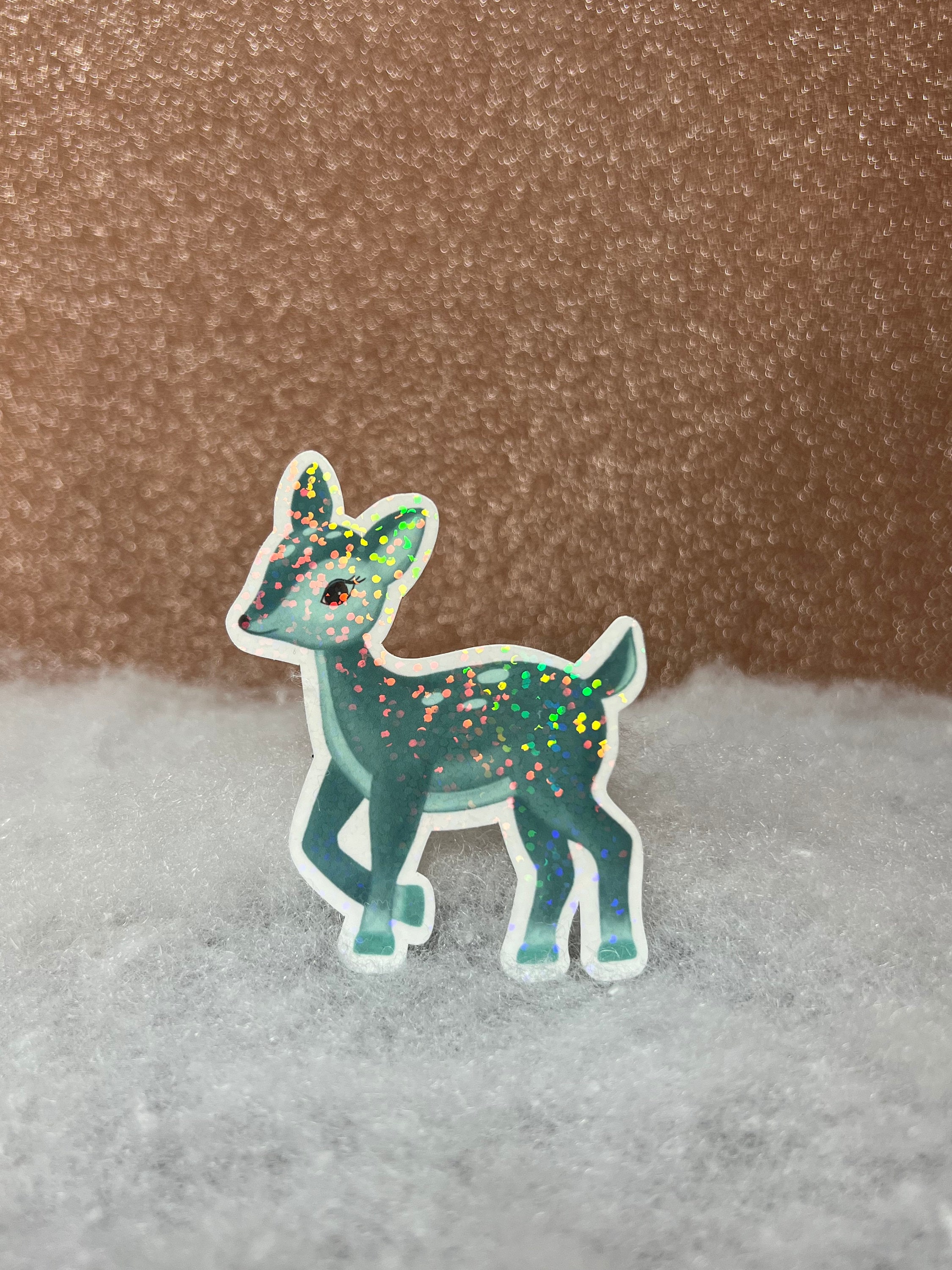 Teal Deer Holographic Sticker, Deer Sticker, Sticker, Cute Deer, Teal ...