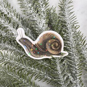 Holographic Snail Sticker - Sparkly Whimsical Snail Sticker - Cute ...
