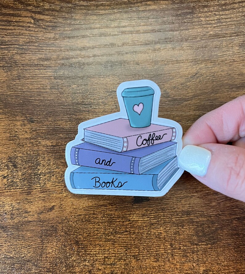 Coffee and Books Sticker, Coffee Sticker, Books Sticker, Sticker - Etsy
