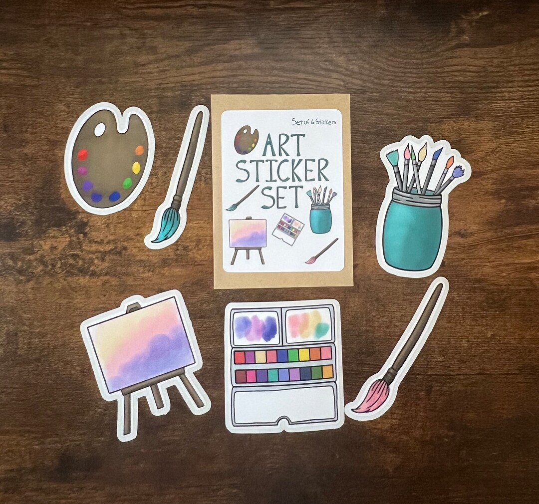 Art Sticker Pack Set of 6 Stickers, Artist Sticker Pack, Art Lover ...