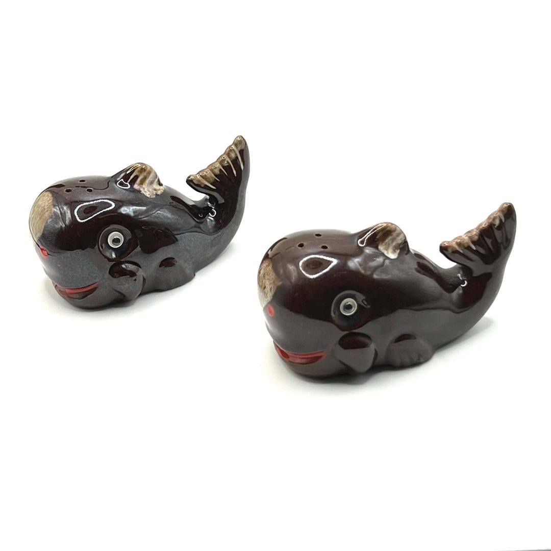 Vintage Nanco Anthropomorphic Whale Salt and Pepper Shakers Japan - Etsy