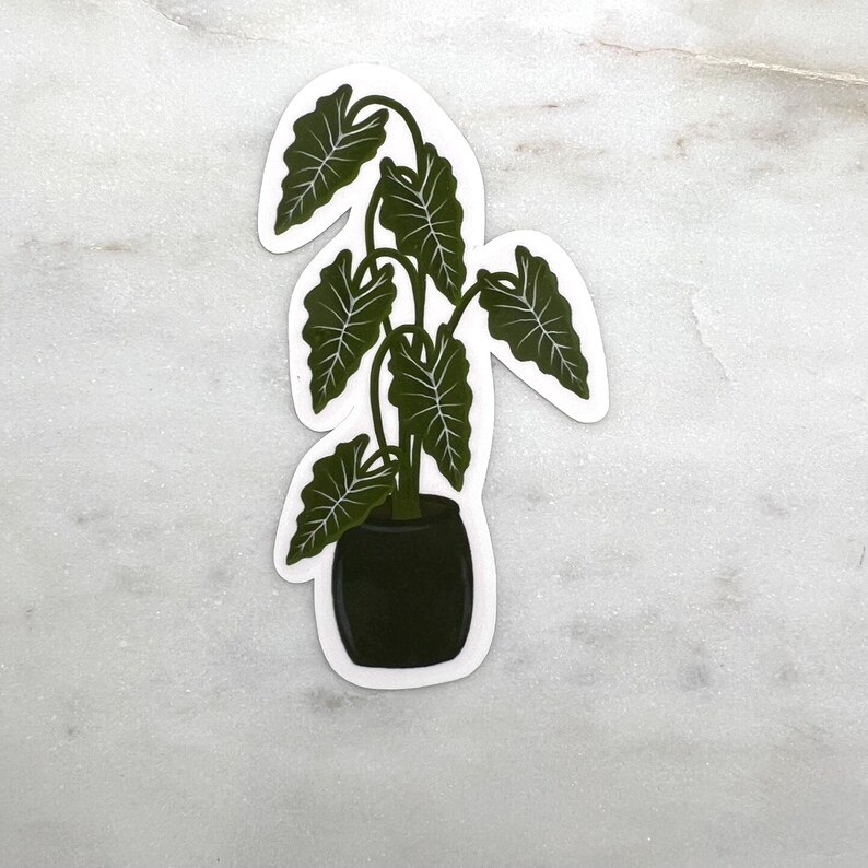 Alocasia Frydek Plant Sticker, Tropical Foliage Plant Sticker, House ...