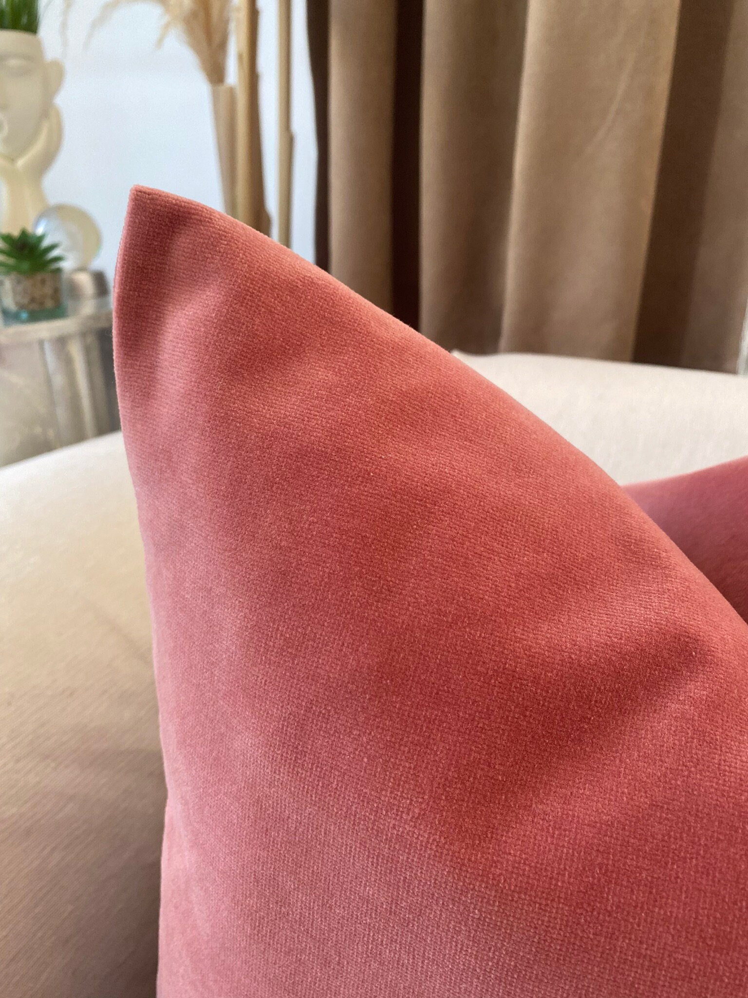 Luxurious Powder Pink Velvet Pillow Cover Opulent Pink Velvet Cushion ...