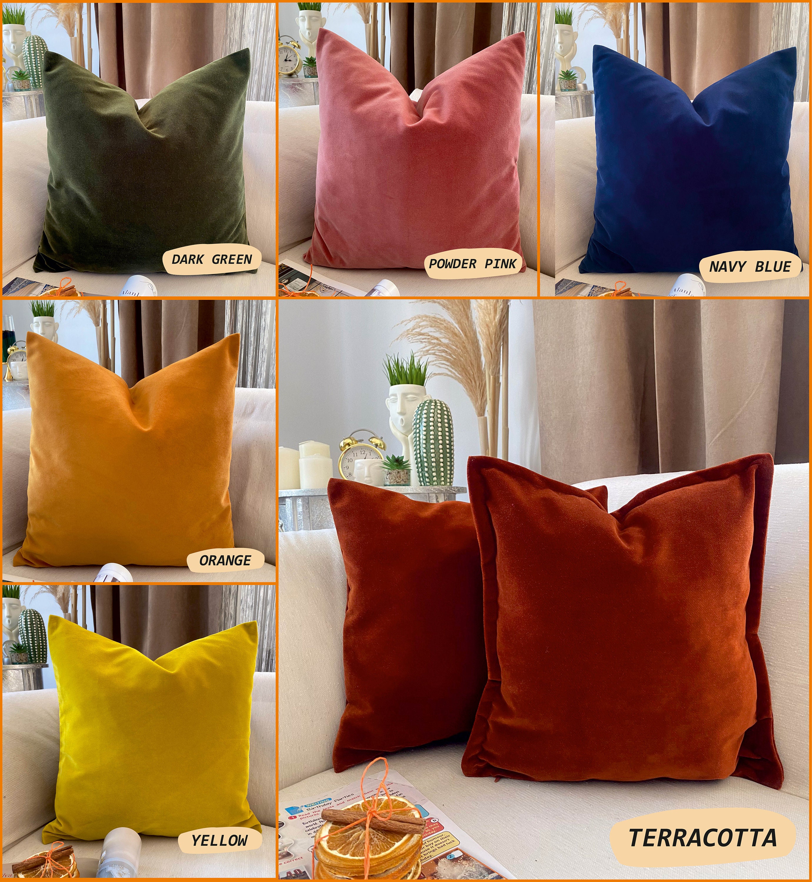 Luxury Velvet Cushion Covers, Turkish Woven Plush Velvet Pillow Covers ...