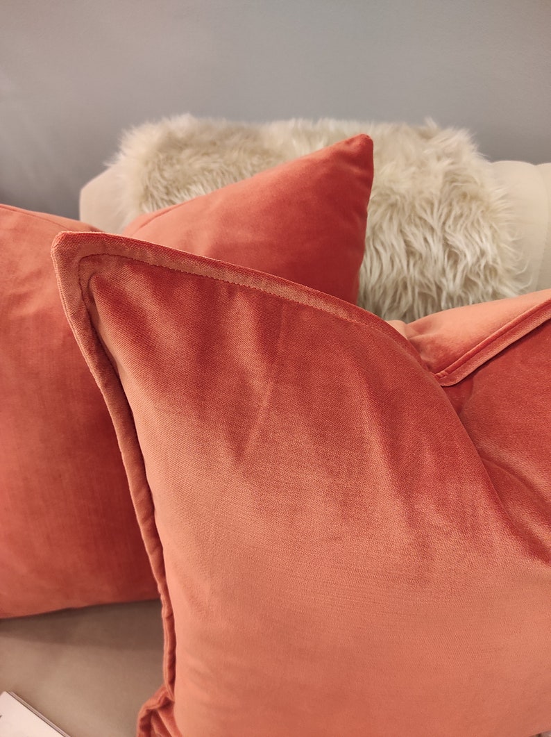 Luxurious Salmon Pink Velvet Pillow Cover pink Velvet Throw - Etsy
