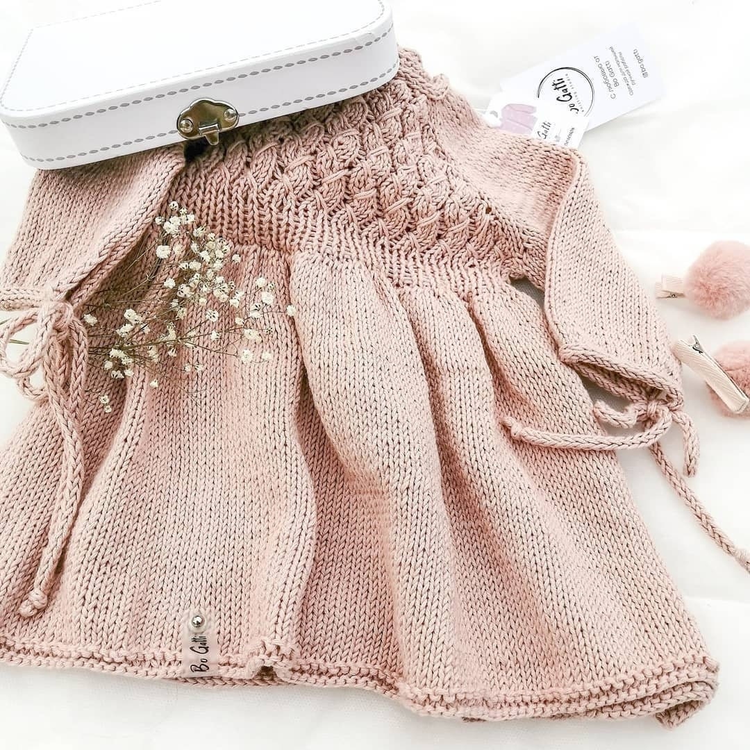 Knitting Pattern Baby Dress Instructions in English Russian for Any ...