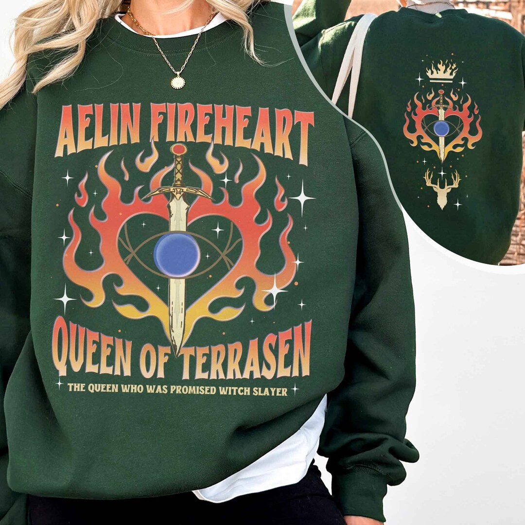 Throne of Glass Fan Shirt, Fireheart Queen Aelin, Aelin Galathynius ...