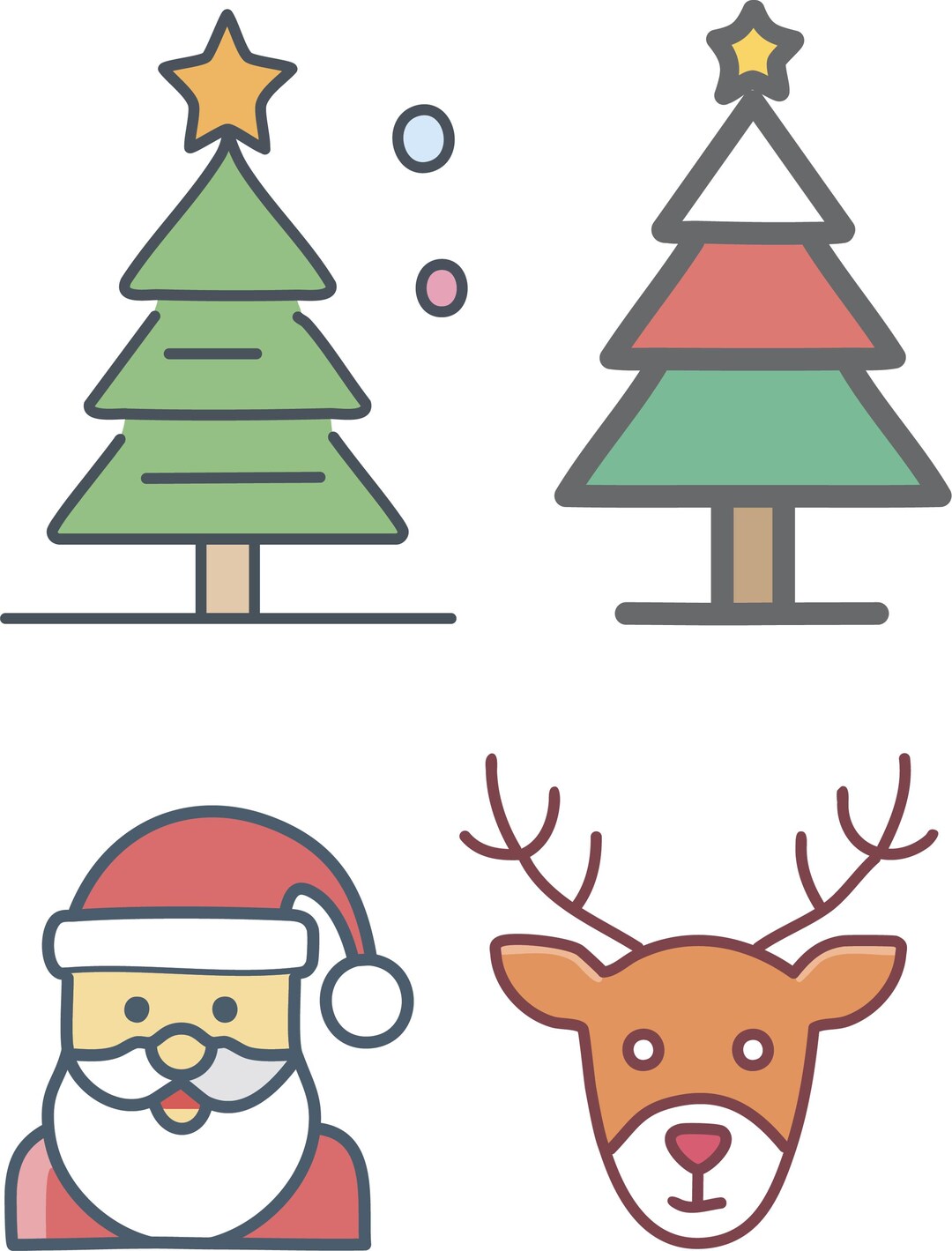 Merry Christmas Logos - Digital Download | Festive Emblems & Designs ...