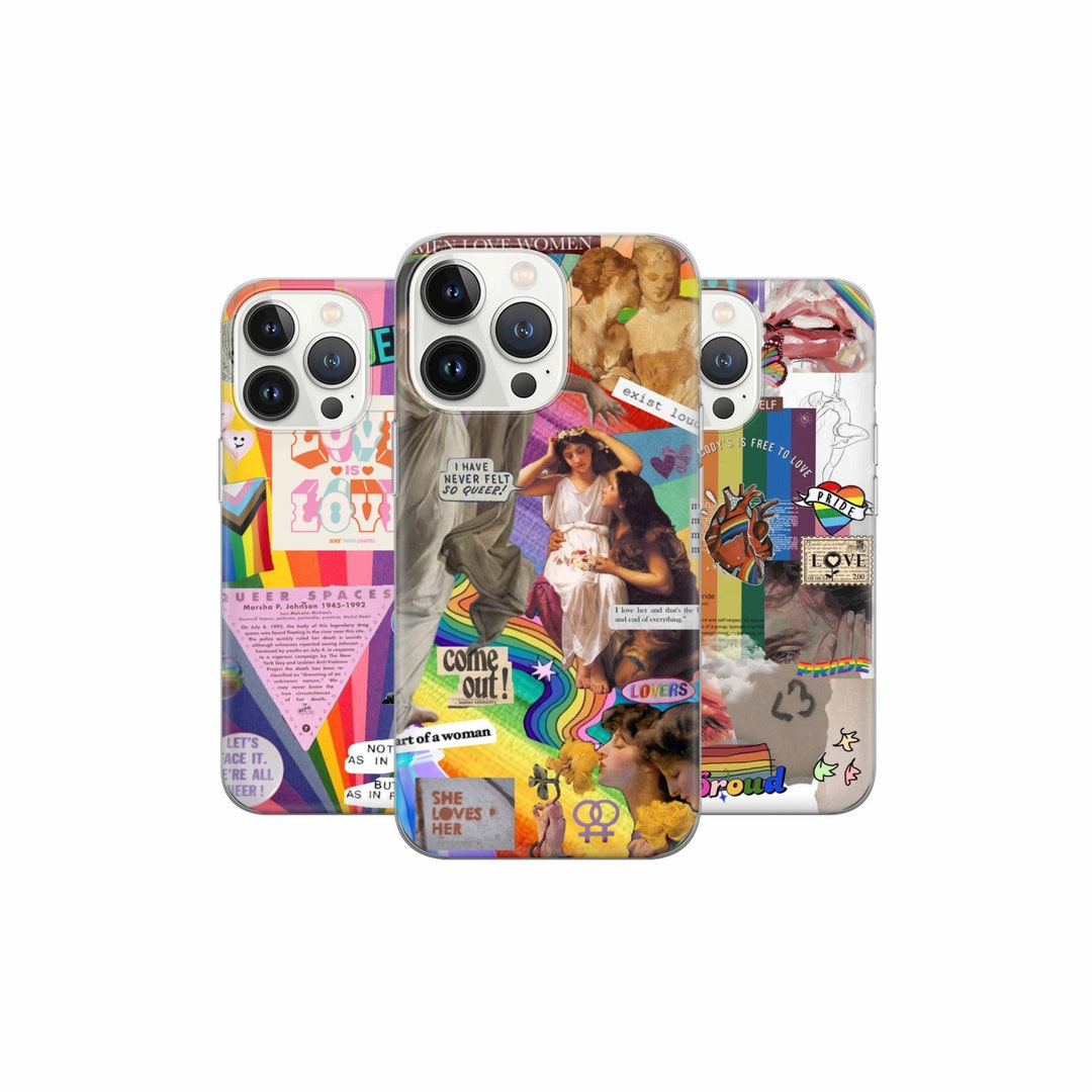 Rainbow Pride Phone Case Lgbtq Moodboard Cover for iPhone 16 15 14 17 ...