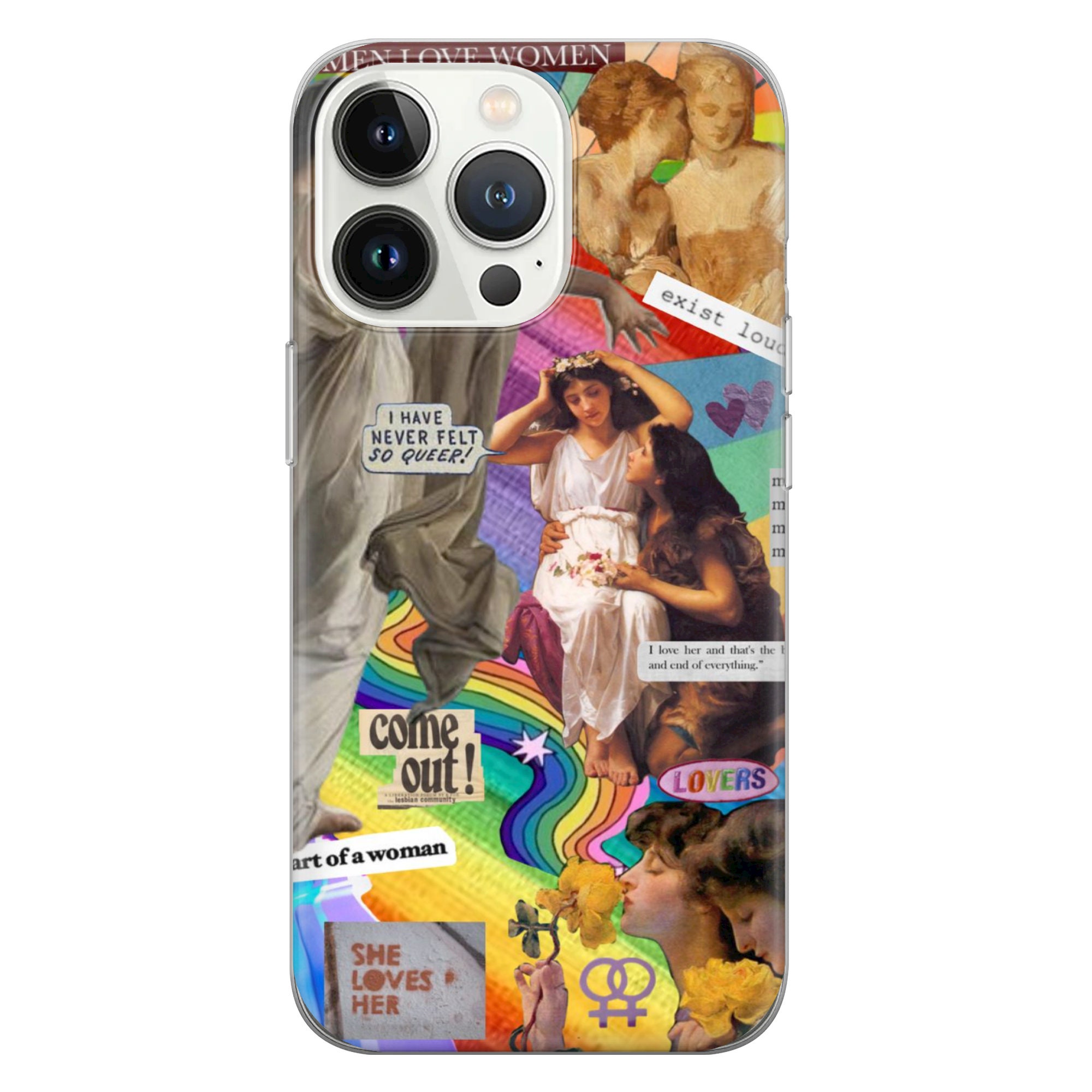 Rainbow Pride Phone Case Lgbtq Moodboard Cover for iPhone 15 14 13 12 ...
