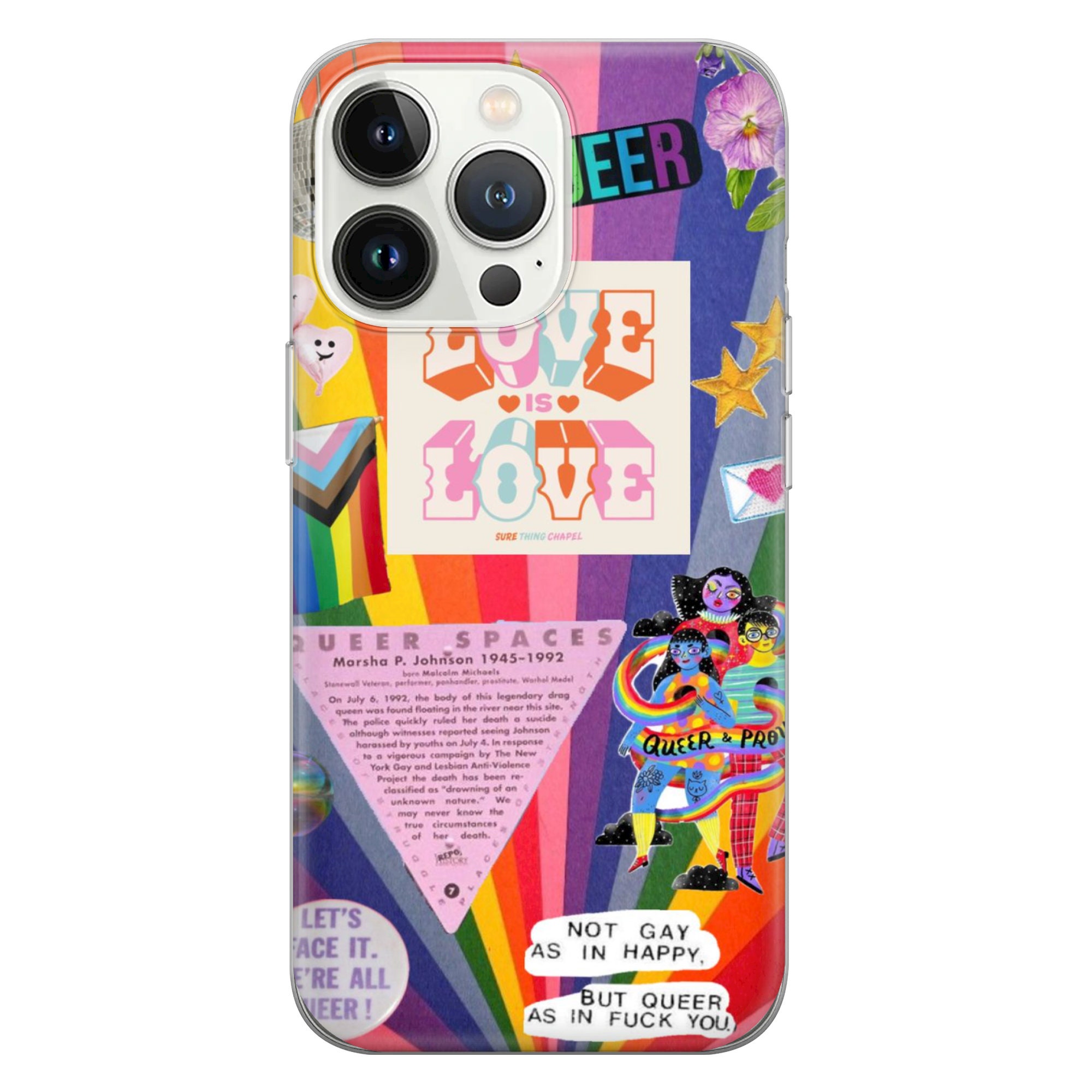 Rainbow Pride Phone Case Lgbtq Moodboard Cover for iPhone 15 14 13 12 ...
