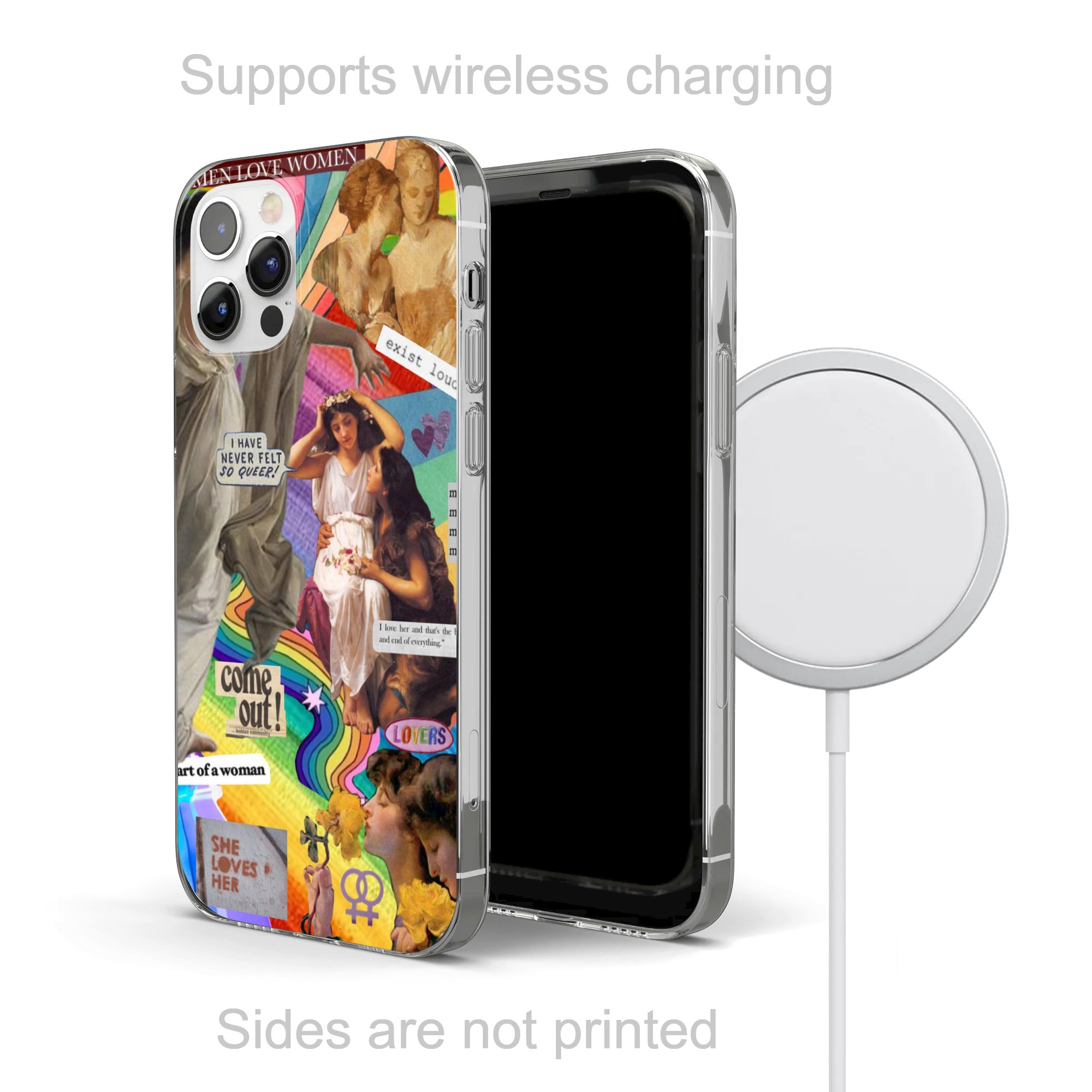 Rainbow Pride Phone Case Lgbtq Moodboard Cover for iPhone 15 14 13 12 ...