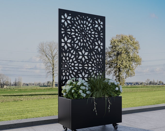 Composite Screen Planter With Trellis Screen, Garden Screen Planter ...