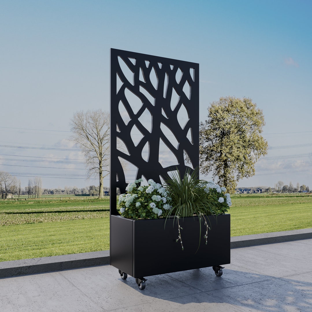 Composite Screen Planter With Trellis Screen, Garden Screen Planter ...