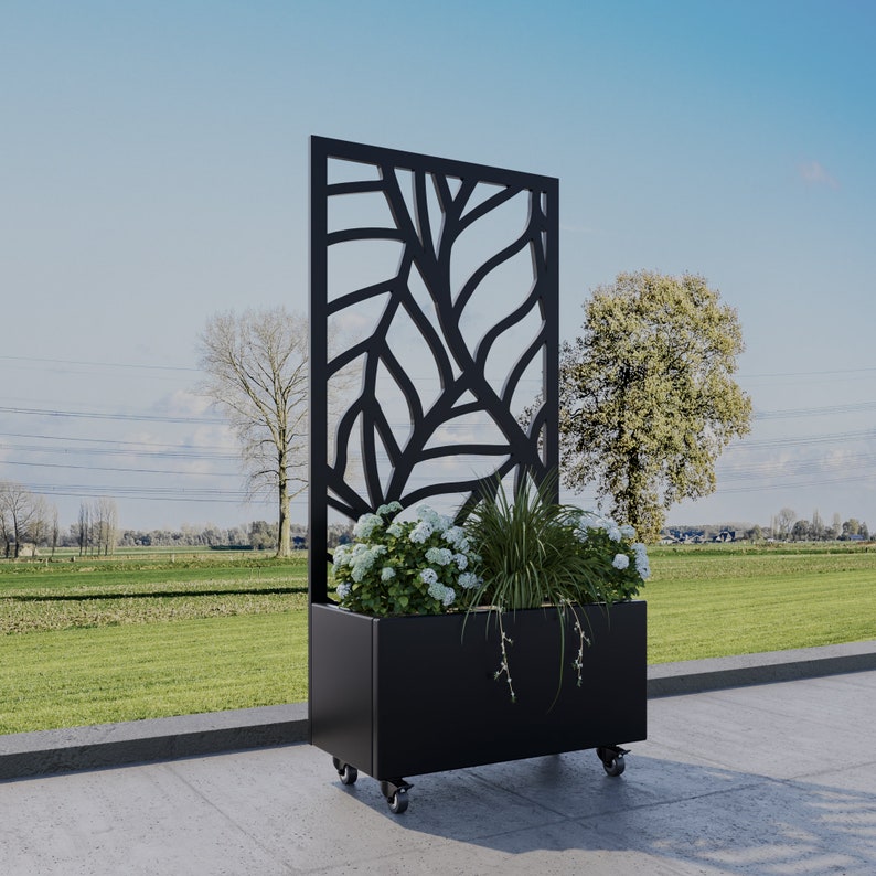 Composite Screen Planter With Trellis Screen, Garden Screen Planter ...