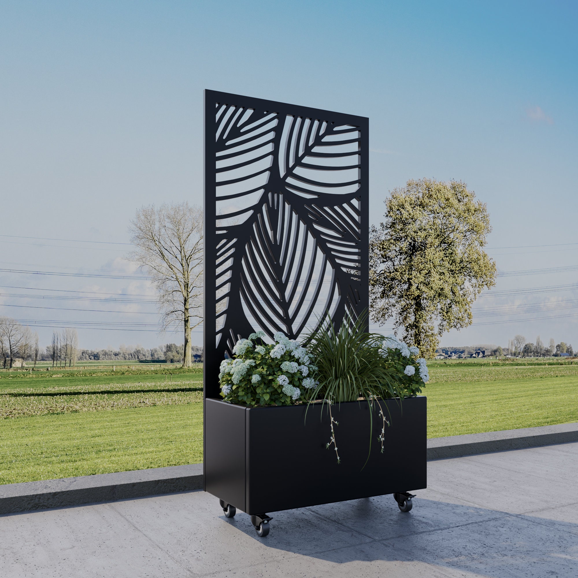 Composite Screen Planter With Trellis Screen, Garden Screen Planter ...