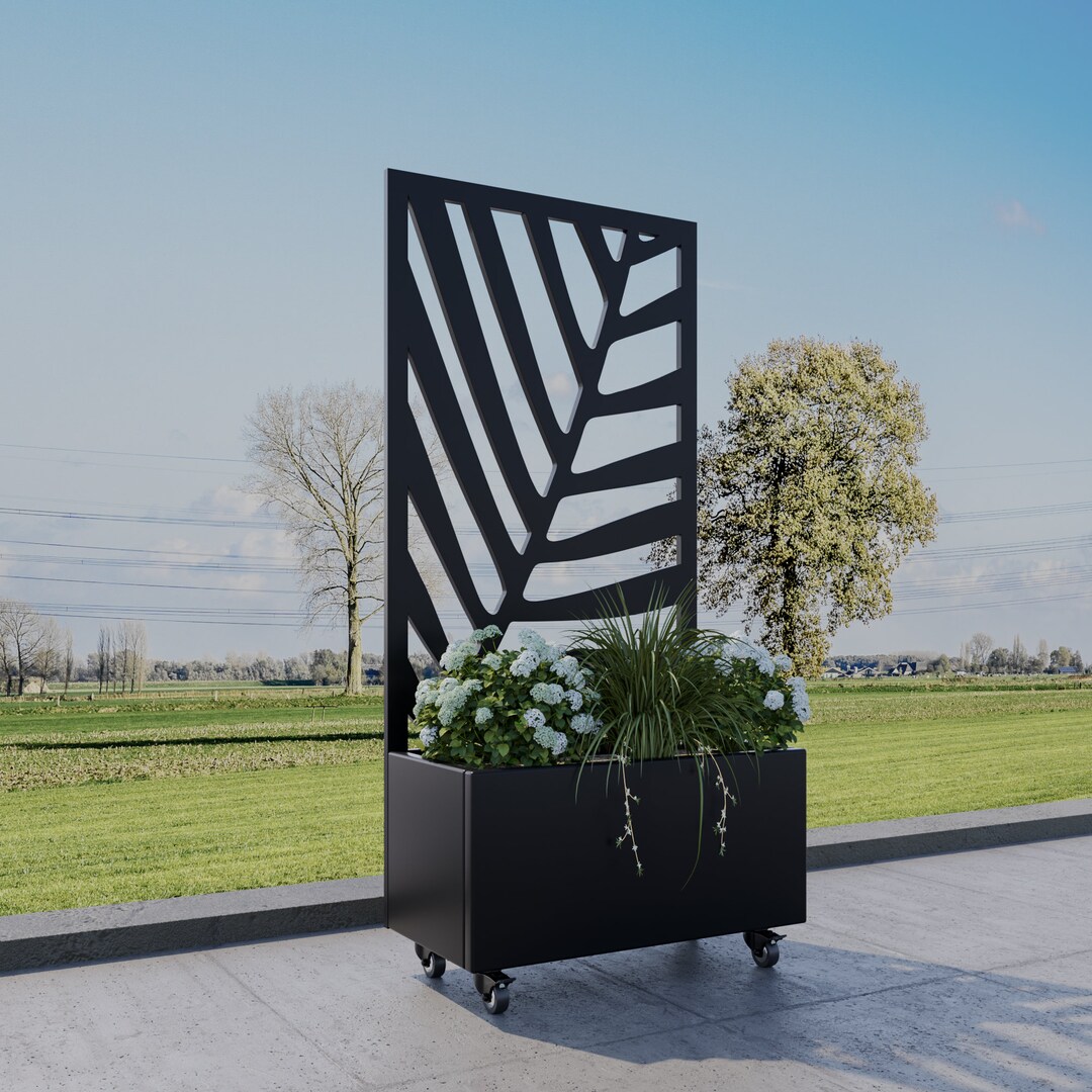 Composite Screen Planter With Trellis Screen, Garden Screen Planter ...