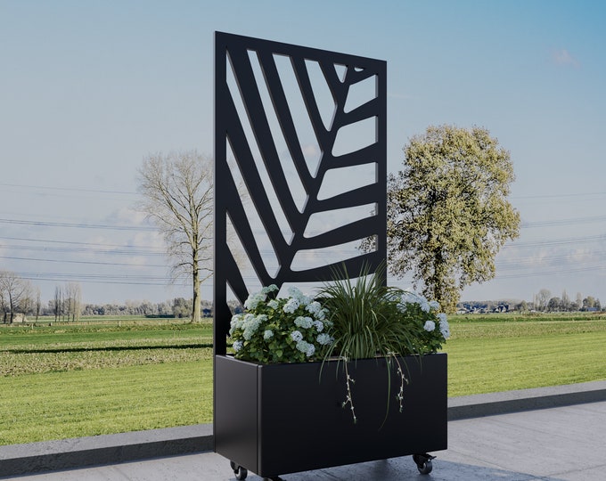 Composite Screen Planter With Trellis Screen, Garden Screen Planter ...