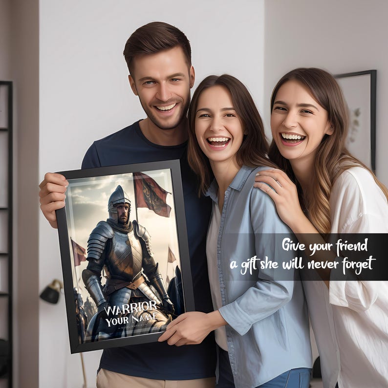 Custom Warrior Man Portrait, Personalized Warrior Portrait, Gift for ...