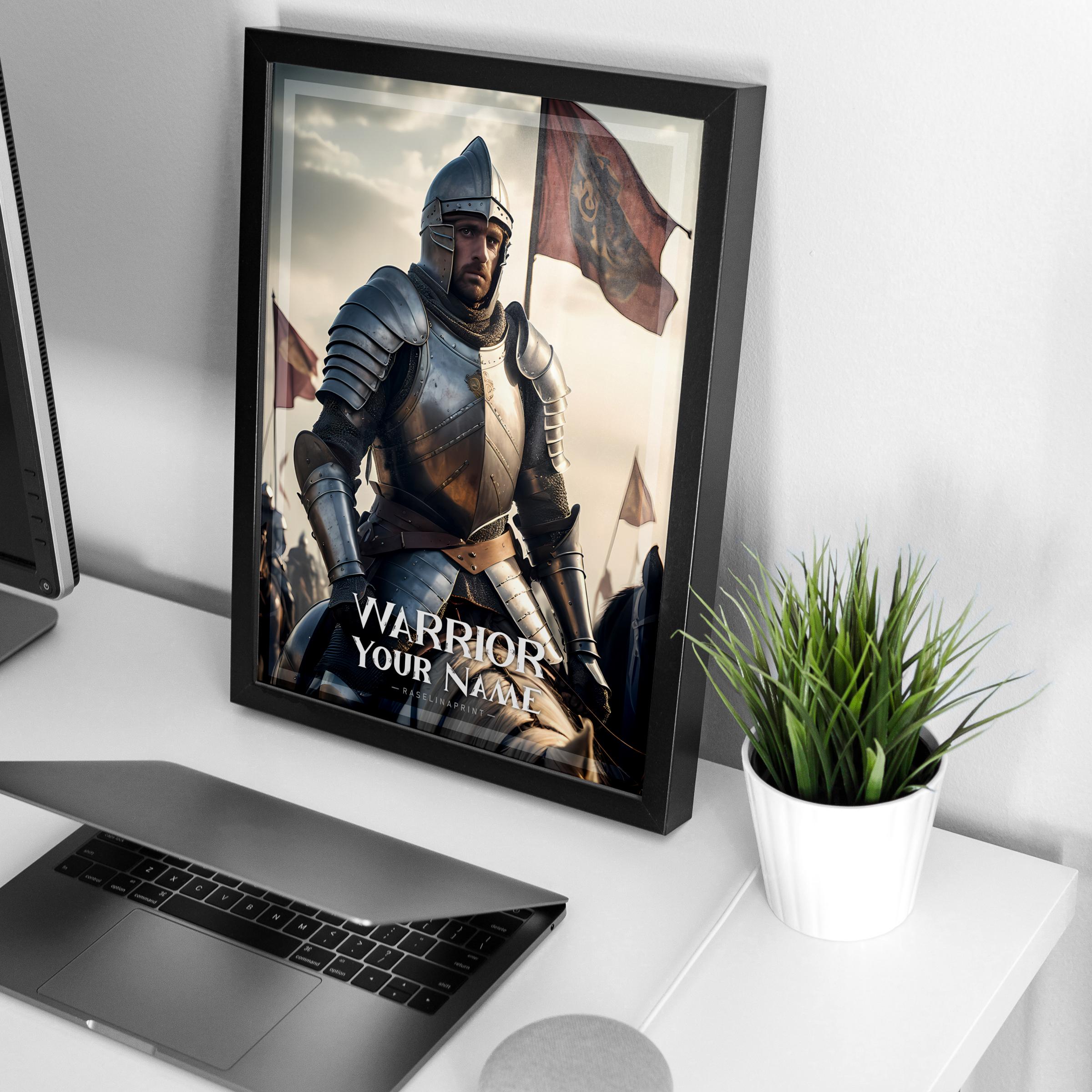 Custom Warrior Man Portrait, Personalized Warrior Portrait, Gift for ...