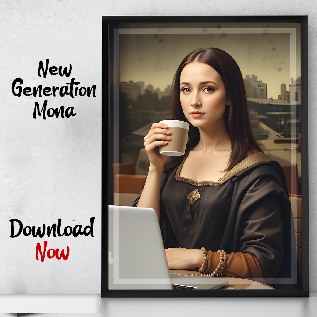Modern Mona Lisa Portrait – Digital Download | Contemporary Art Print ...