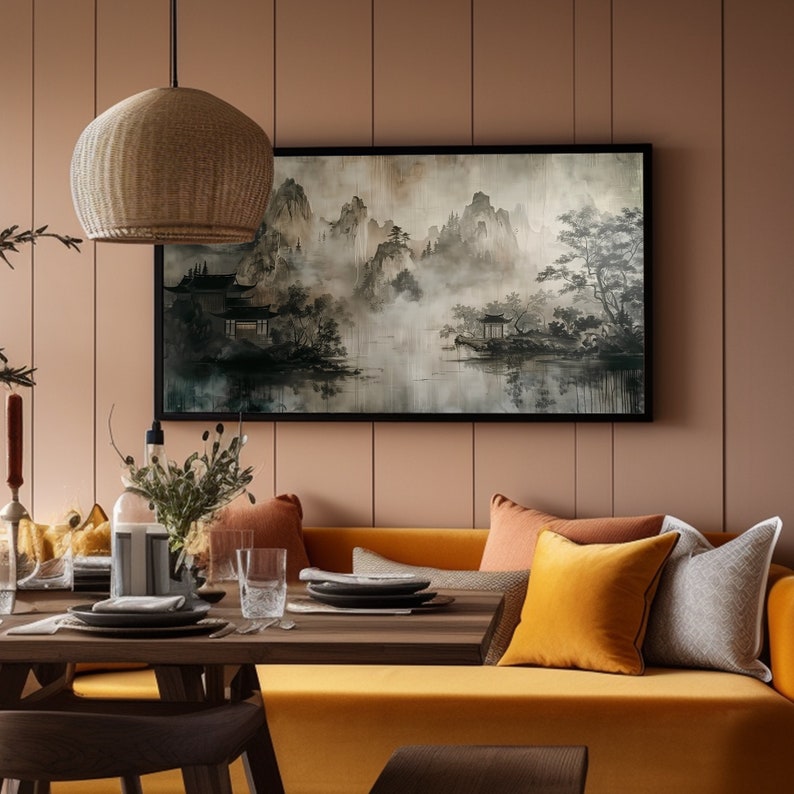 Japandi Frame TV Art Wabi Sabi Wallart Japandi Wabi Sabi Wall Art Set ...