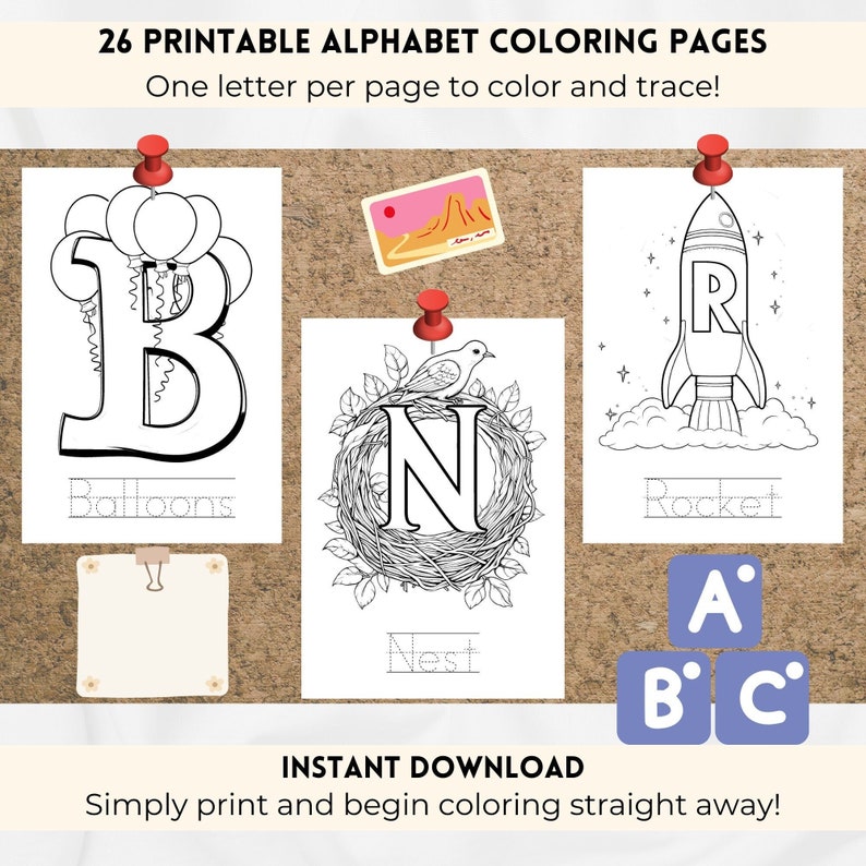 Printable Alphabet Color and Trace Pages, Alphabet Coloring Pages ...