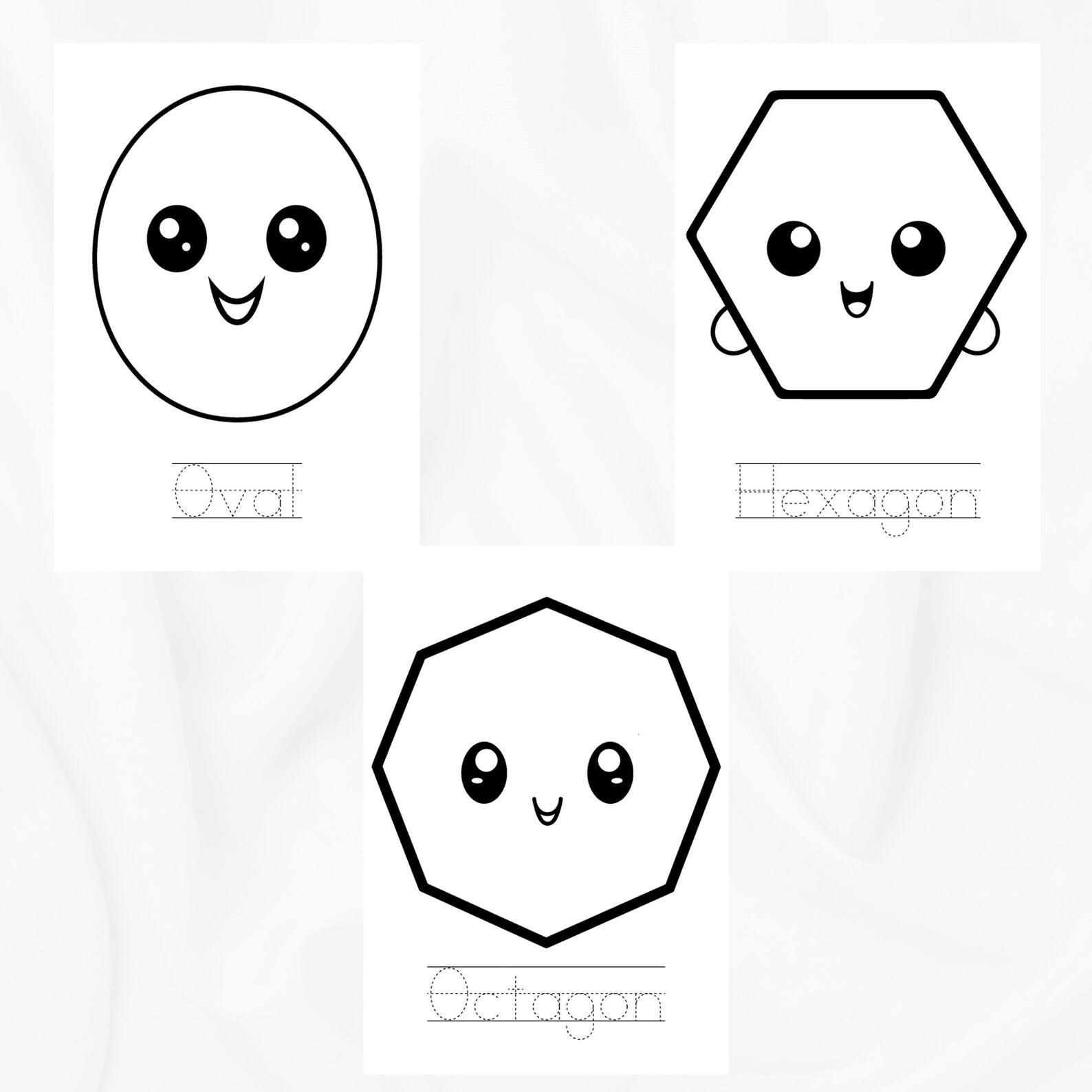 Printable Shapes Coloring Pages, Shape Coloring, 2 D Shapes Coloring ...